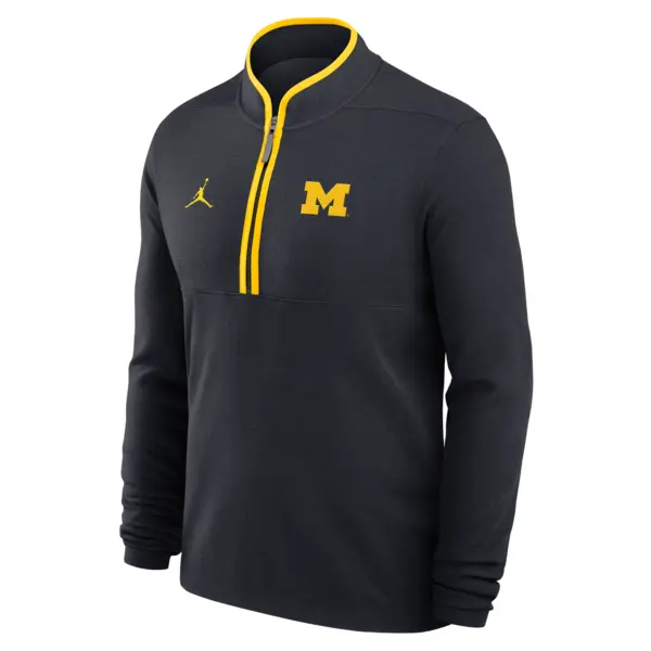 JORDAN Michigan Courtside Brand Dri-fit College Half-zip Top