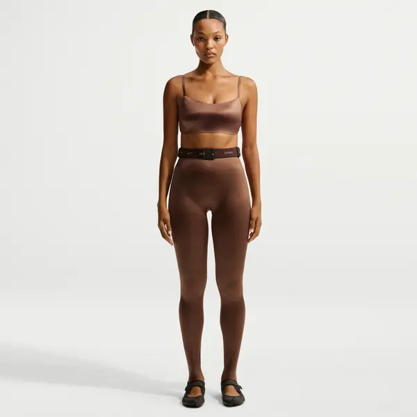 Nike Skims Satin Shine High-waisted Bonded 29" Leggings - Brown