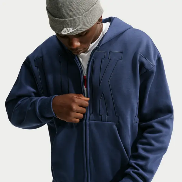 Nike Solo Fleece Loose Full-zip Hoodie - Blue