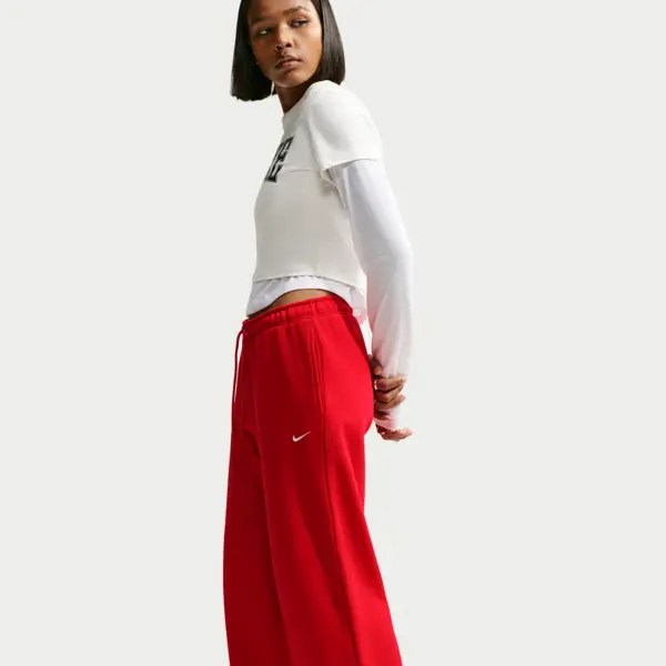 Nike Studio Fleece Weight Mid-rise Wide-leg Pants