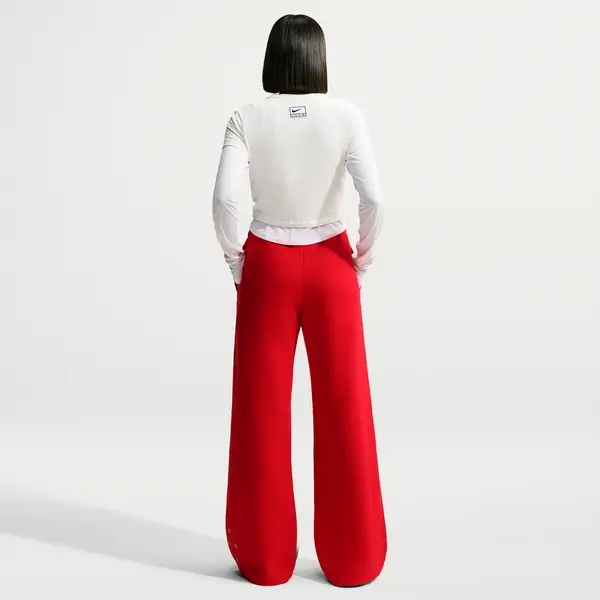 Nike Studio Fleece Weight Mid-rise Wide-leg Pants