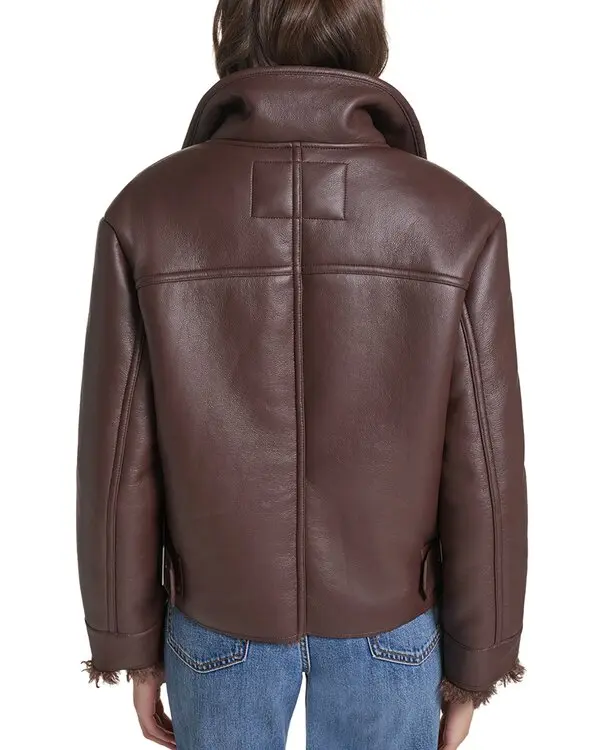 Cole Haan Cropped Faux Shearling Jacket