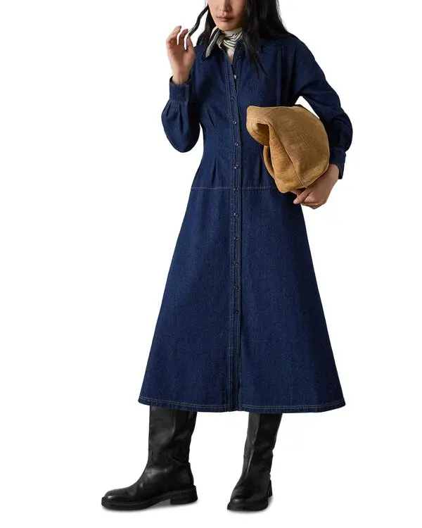 Whistles Cotton Denim Midi Shirtdress