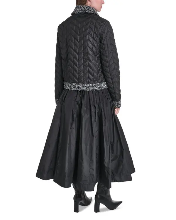Karl Lagerfeld Paris Agyness Quilted Contrast Trim Jacket
