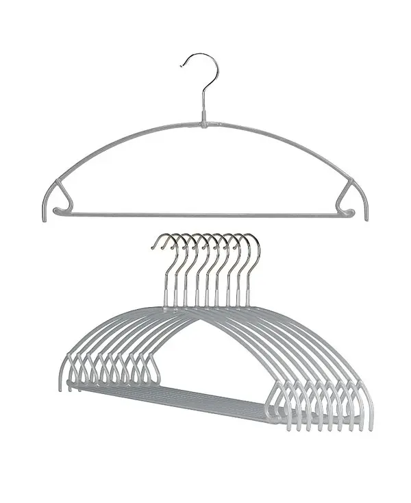 MAWA Euro Grip Clothing Hangers, Model 42ptu, Set Of 10 - Silver