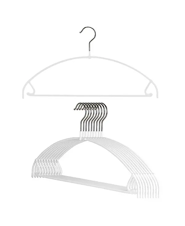 MAWA Euro Grip Clothing Hangers, Model 42ptu, Set Of 10 - White