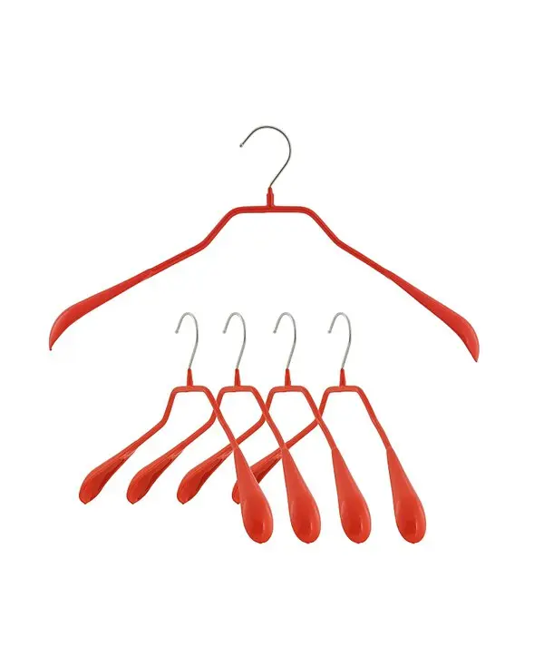 MAWA Bodyform Grip Clothing Hanger, Model 42l, Set Of 5 - Red