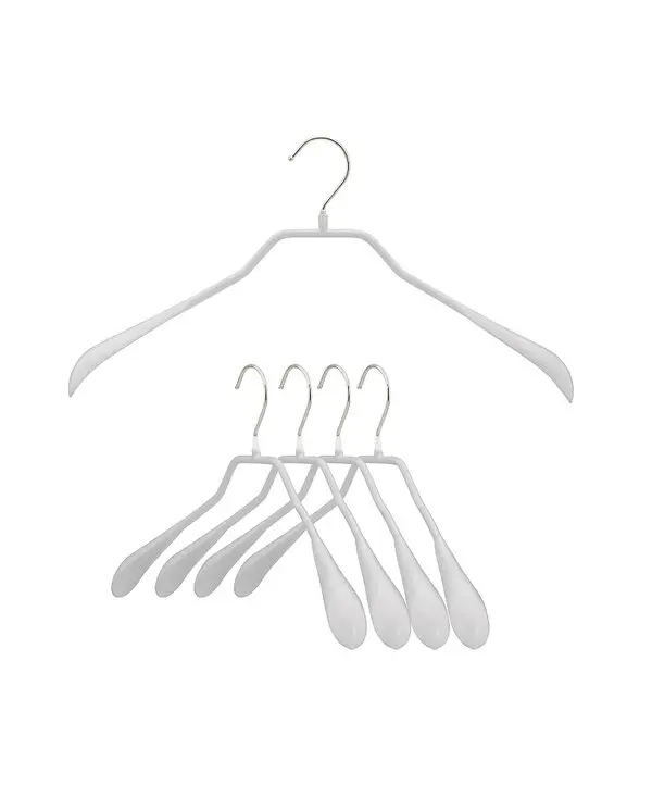 MAWA Bodyform Grip Clothing Hanger, Model 42l, Set Of 5 - White