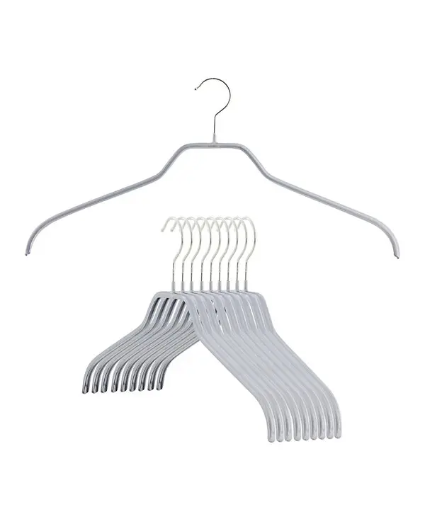 MAWA Silhouette Steel Grip Clothing Hanger, Model 41f, Set Of 10 - Silver