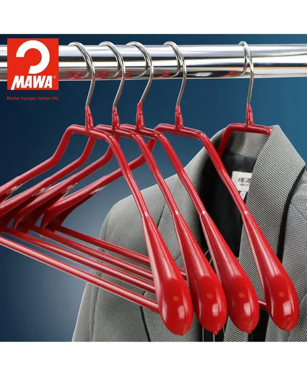 MAWA Bodyform Grip Clothing Hanger, Model 42ls, Set Of 5 - Red