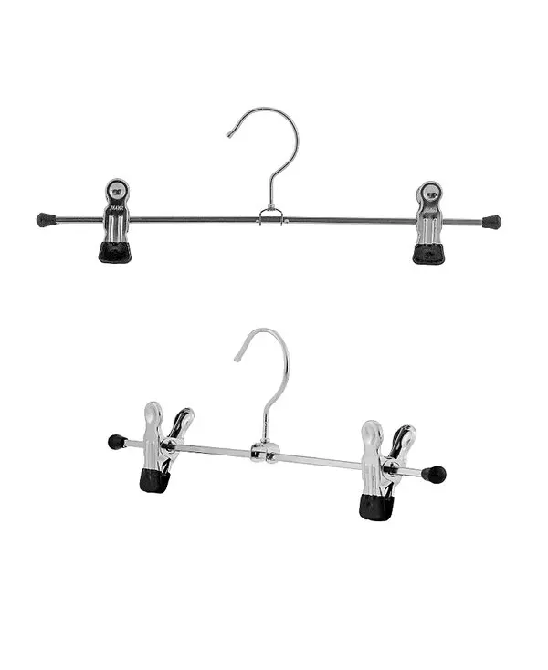 MAWA Adjustable Pant Clip Hanger With Grip Tip Clips, Model K30d, Set Of 10 - Black