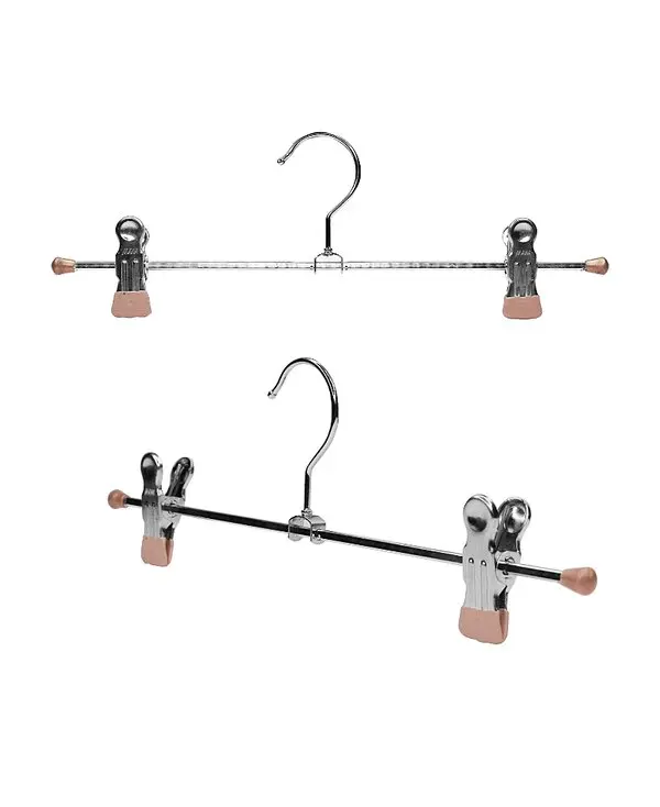 MAWA Adjustable Pant Clip Hanger With Grip Tip Clips, Model K30d, Set Of 10 - Latte