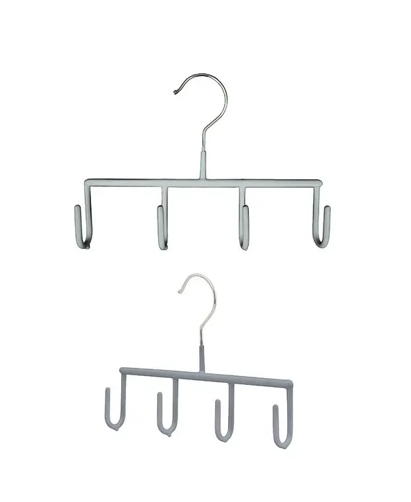 MAWA Four Hook Belt And Accessory Hanger, Grip Coated, Model Gh, Set Of 2 - Silver