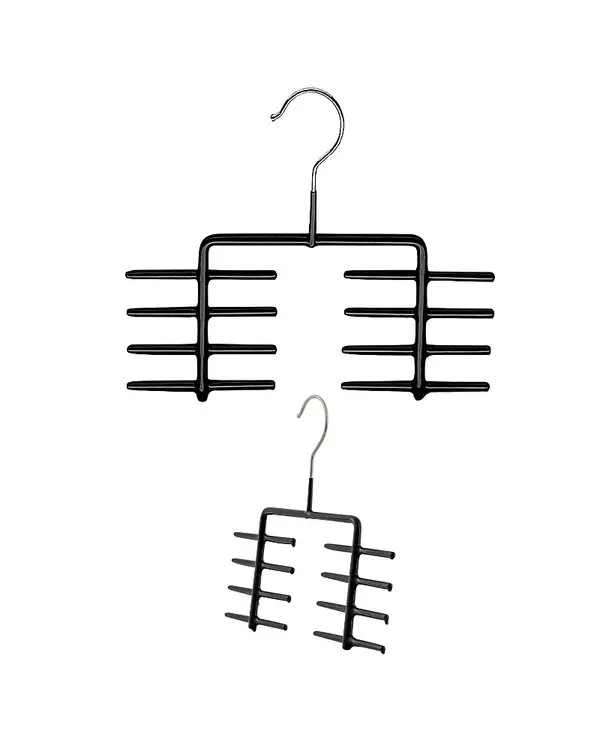 MAWA Tie Hanger, Grip Coated, Model Kr 16 Tie Holder, Set Of 2 - Black