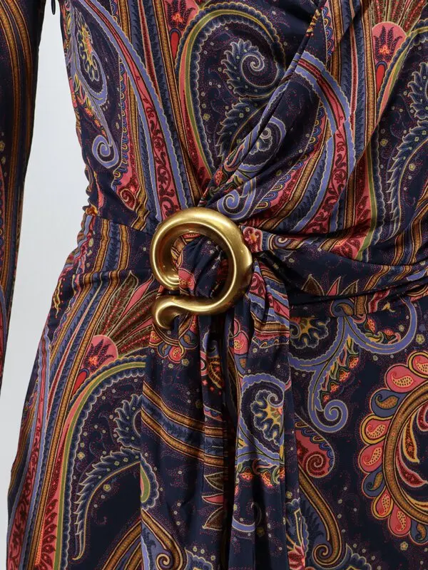 Etro Stretch Viscose Dress With Iconic Pattern