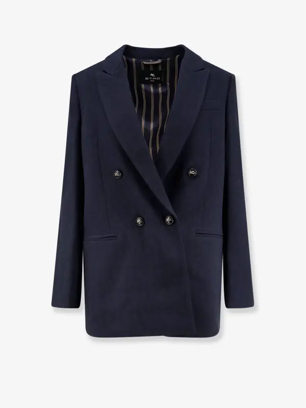 Etro Doublebreasted Stretch Wool Blazer