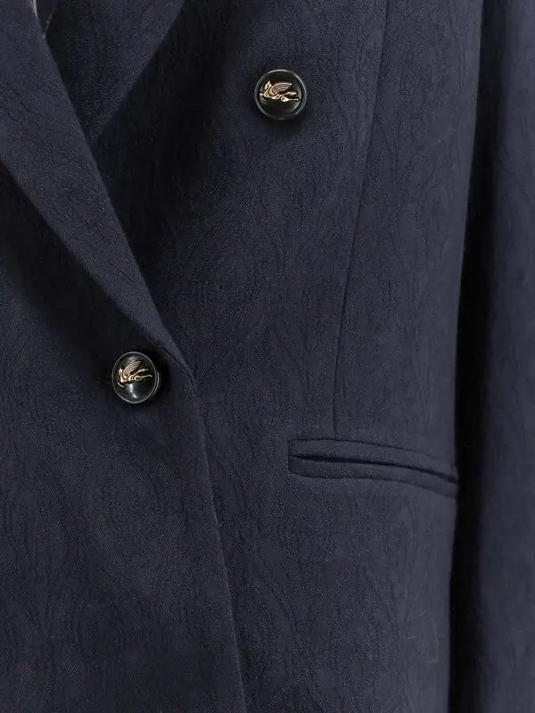 Etro Doublebreasted Stretch Wool Blazer
