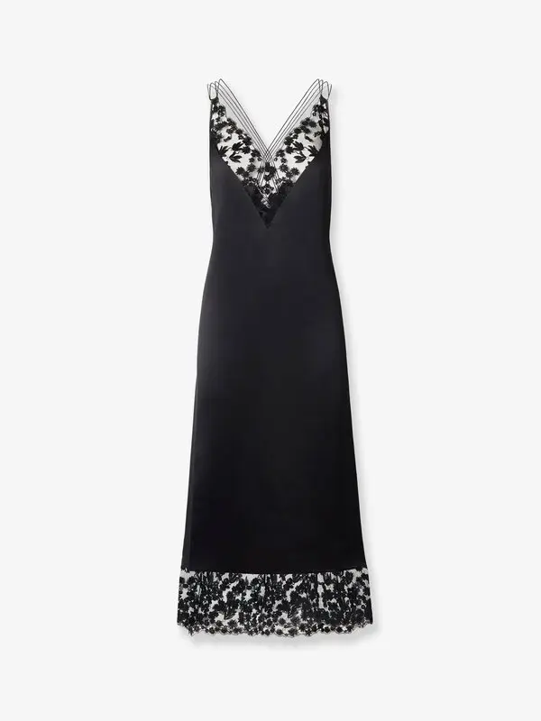 Fendi Silk And Millefiori Lace Midi Dress