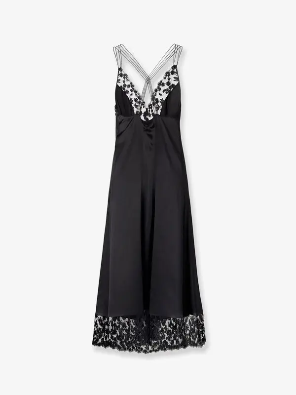 Fendi Silk And Millefiori Lace Midi Dress