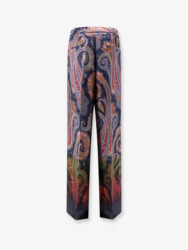 Etro Wideleg Trousers With Paisley Pattern