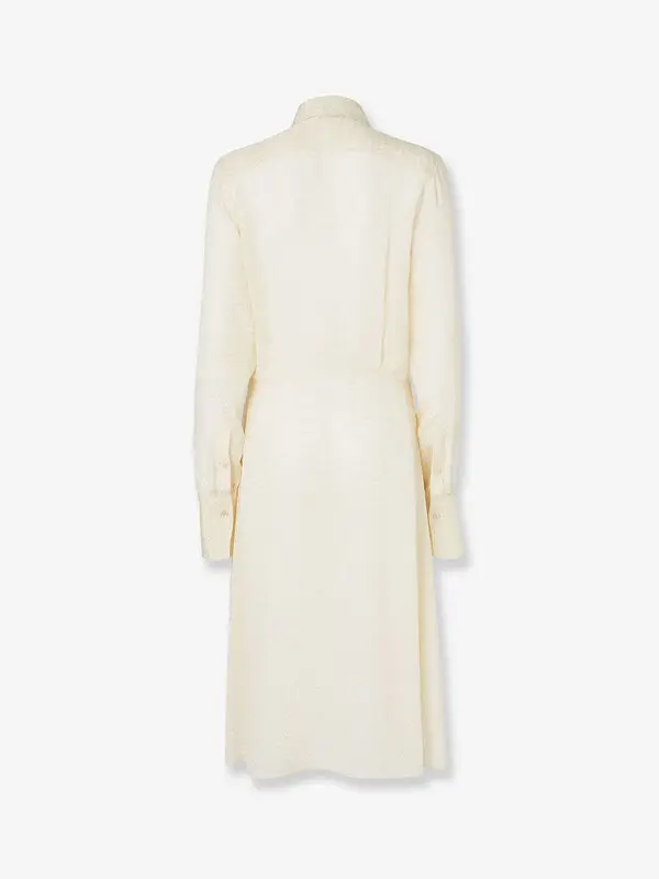 Fendi Silk Jacquard Chemisier Dress