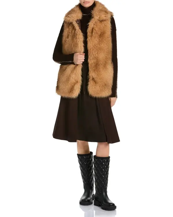 Moncler Chalereux Faux-fur Vest & Quilted Down Coat