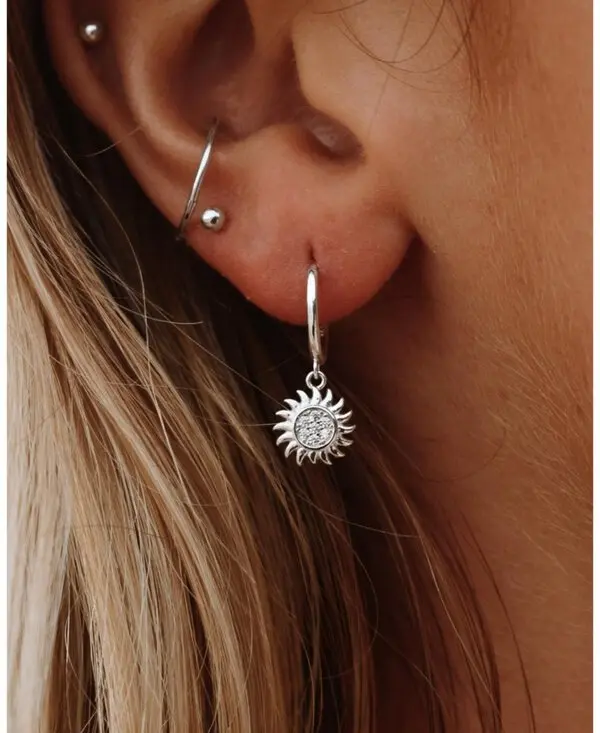 ATOLEA Helios Hoop Earrings - Silver