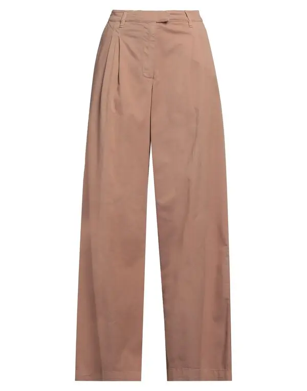 Pinko Pants Light Brown Size Cotton, Elastane