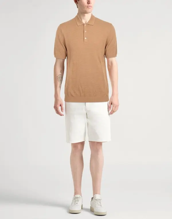 Herno Polo Shirt Camel Size Cotton, Cashmere