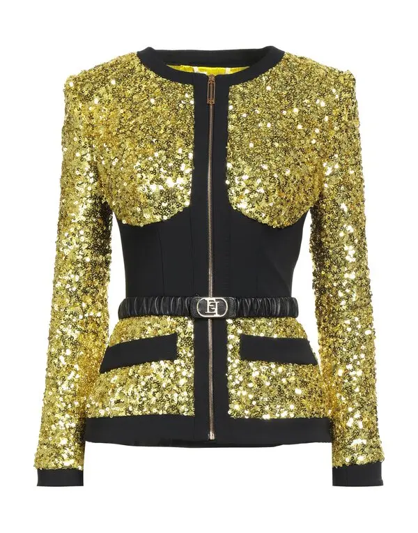 Elisabetta Franchi Jacket Size Polyester, Elastane