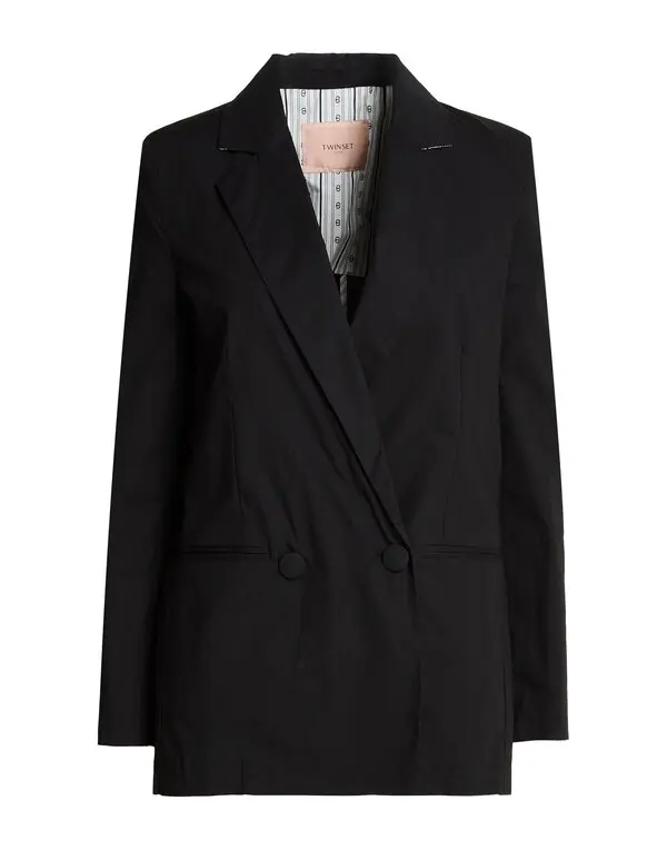 TWINSET Blazer Size Cotton, Elastane