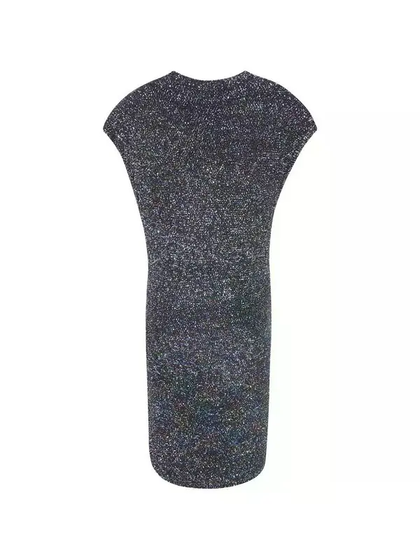 Emporio Armani Sequin-embellished Cap-sleeve Mini Dress - Black
