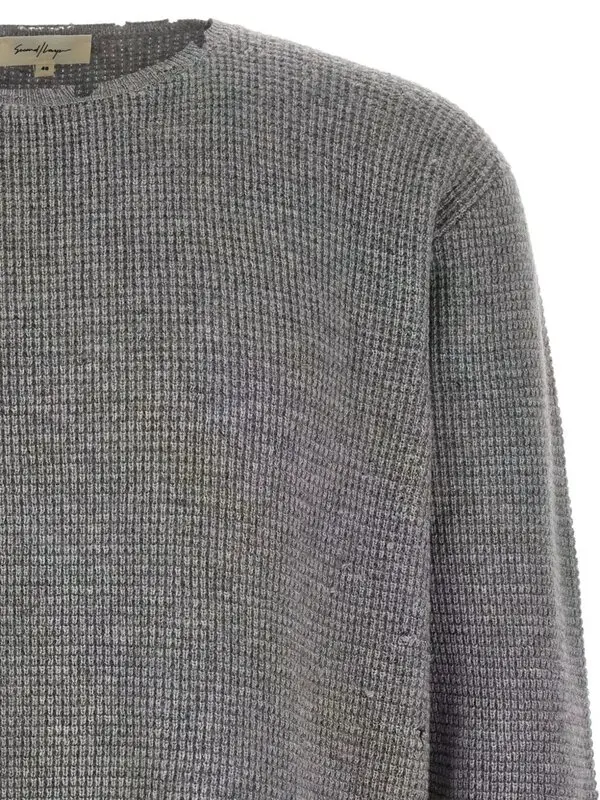SECOND / LAYER Friends Distressed Honeycomb-knit Sweater
