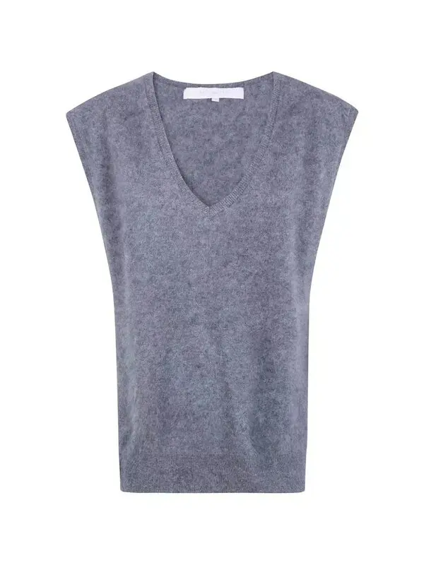ABSOLUT CASHMERE V-neck Cashmere Sleeveless Sweater - Grey