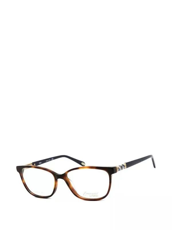 EMOZIONI Tortoiseshell-effect Rectangle-frame Glasses