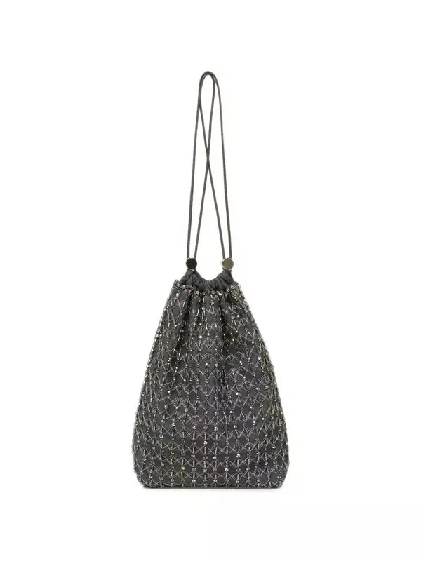 Fabiana Filippi Moonlight Bead-embellished Drawstring Bucket Bag