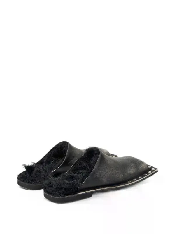 Camper Menosmal Stud-embellished Leather Flat Mules - Black