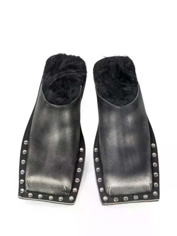 Camper Menosmal Stud-embellished Leather Flat Mules