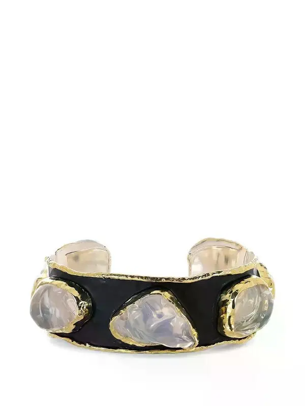 VICTOR VELYAN Fire Opal Hammered Cuff Bracelet - Gold