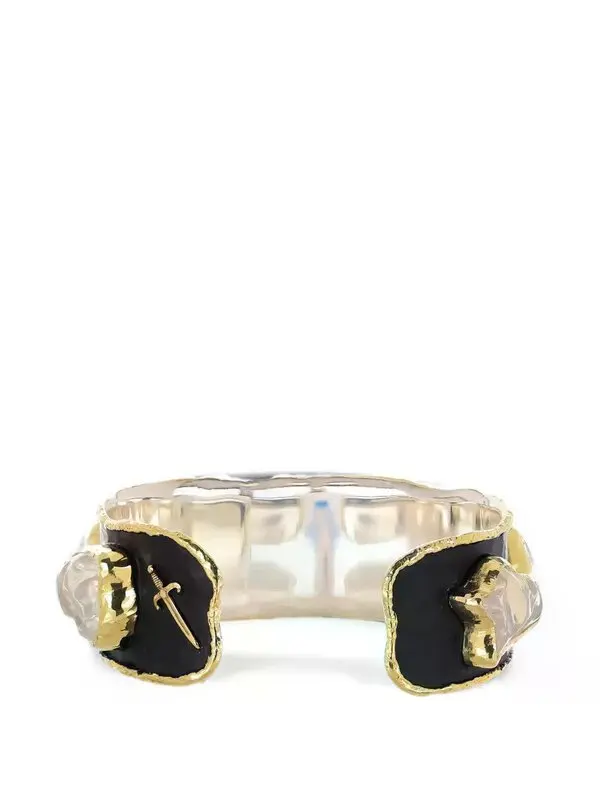 VICTOR VELYAN Fire Opal Hammered Cuff Bracelet