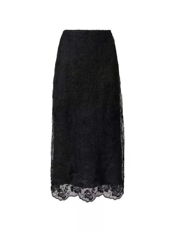 Fabiana Filippi Floral-lace Midi Skirt - Black