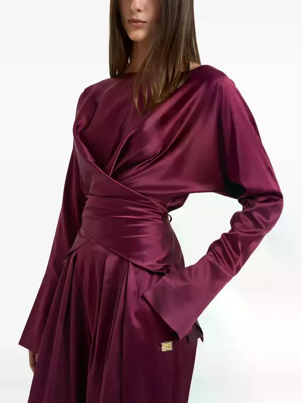 DANAME Draped Wrap-style Blouse