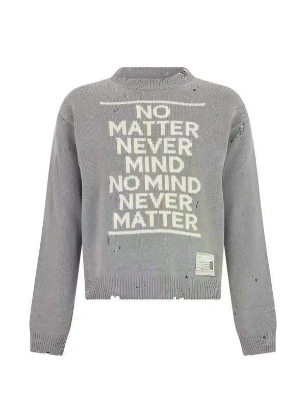 Mihara Yasuhiro Message Jacquard Knit Sweater