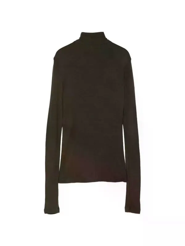ALYSI Button-up High-neck Cardigan - Brown