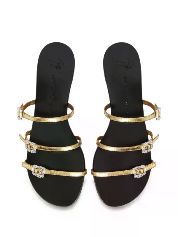 GIUSEPPE ZANOTTI Himari Crystal-embellished Leather Sandals