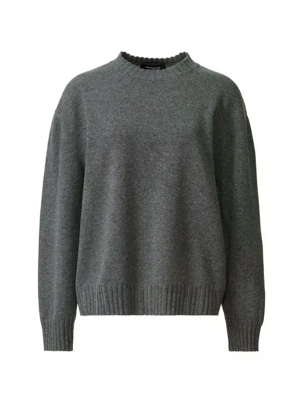 Fabiana Filippi Bead-embellished Ribbed-trim Sweater - Grey