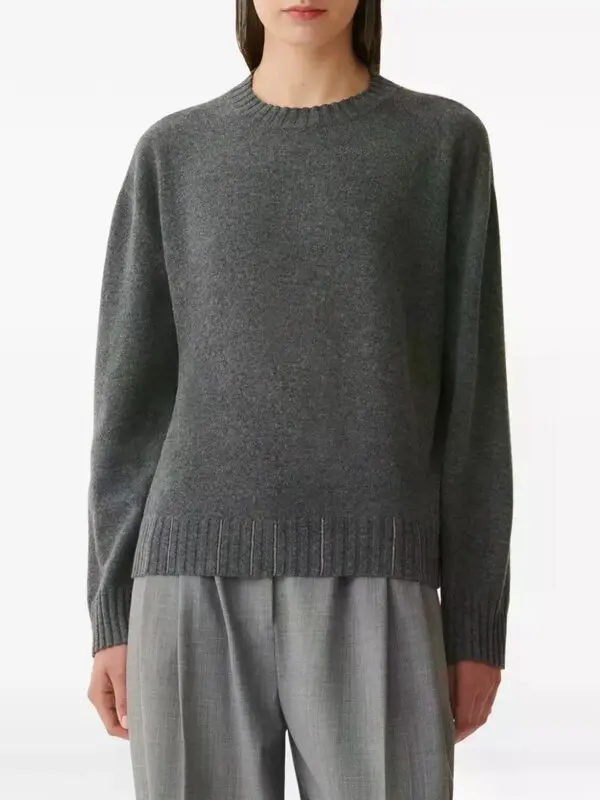 Fabiana Filippi Bead-embellished Ribbed-trim Sweater