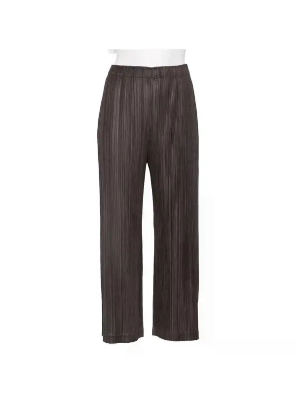 Issey Miyake Pleated Side-slit Trousers