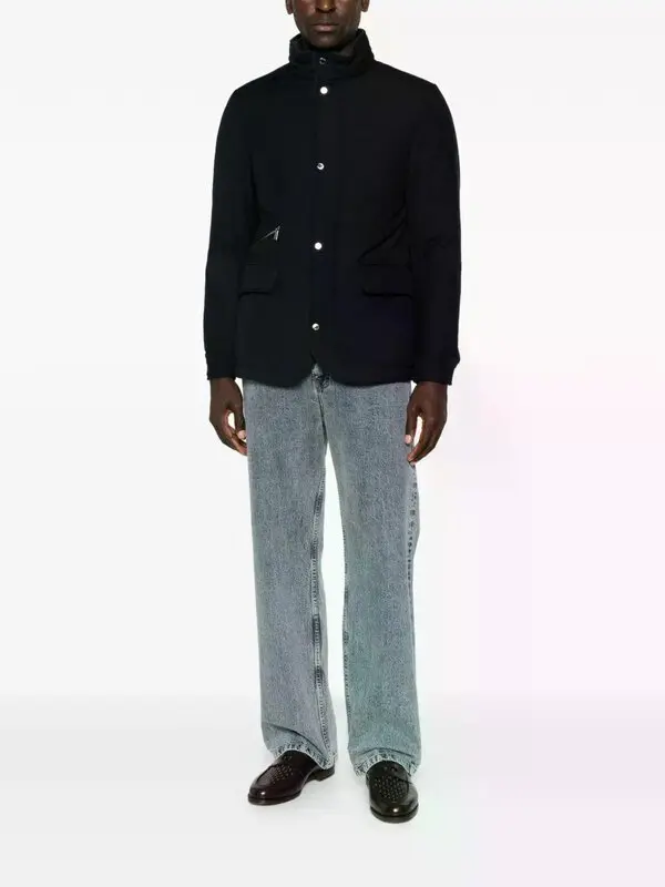 MOORER High-neck Press-stud Jacket