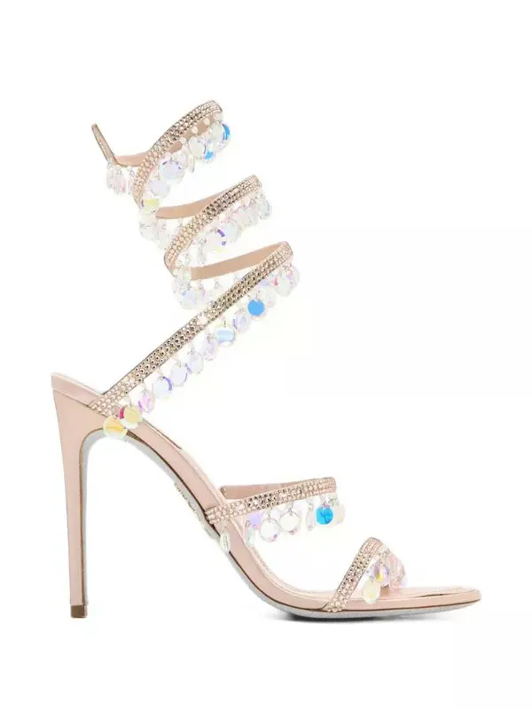 Rene Caovilla Chandelier Crystal-embellished Sandals - Neutrals